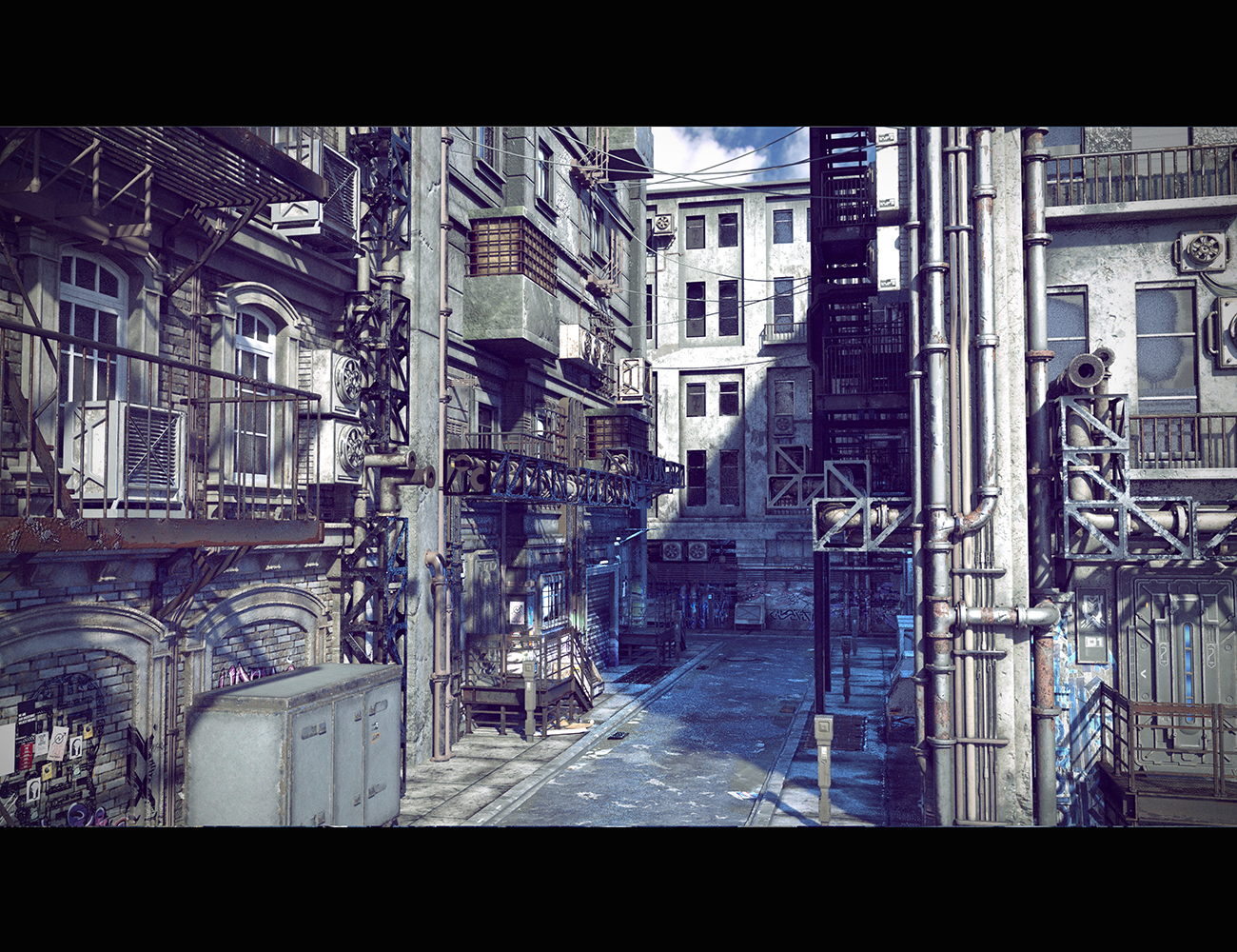 Cyberpunk Back Alley | Daz 3D