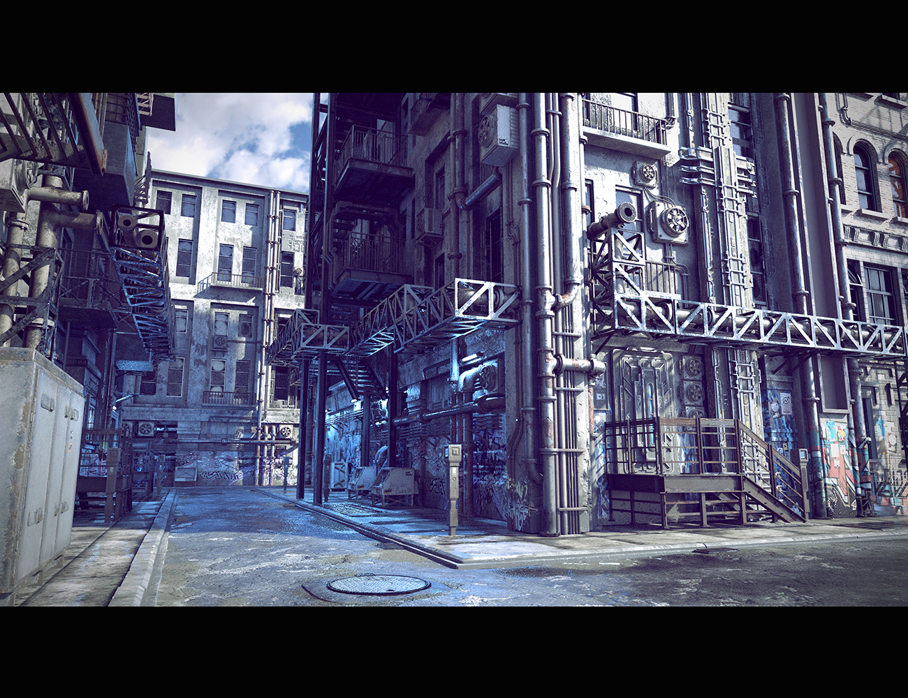 Cyberpunk Back Alley | Daz 3D