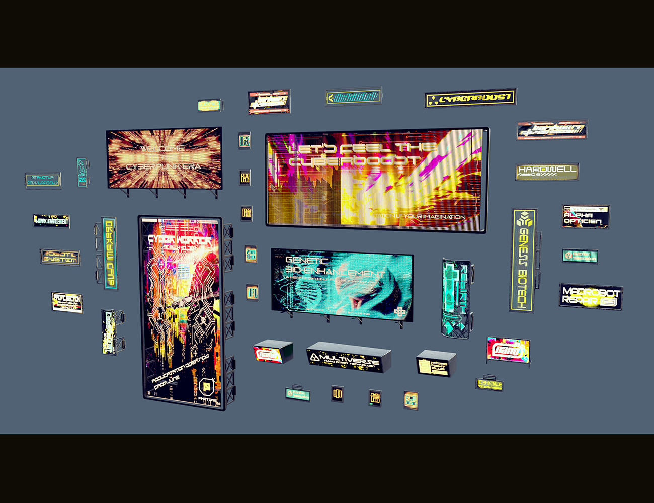 Cyberpunk Neon Signs | Daz 3D