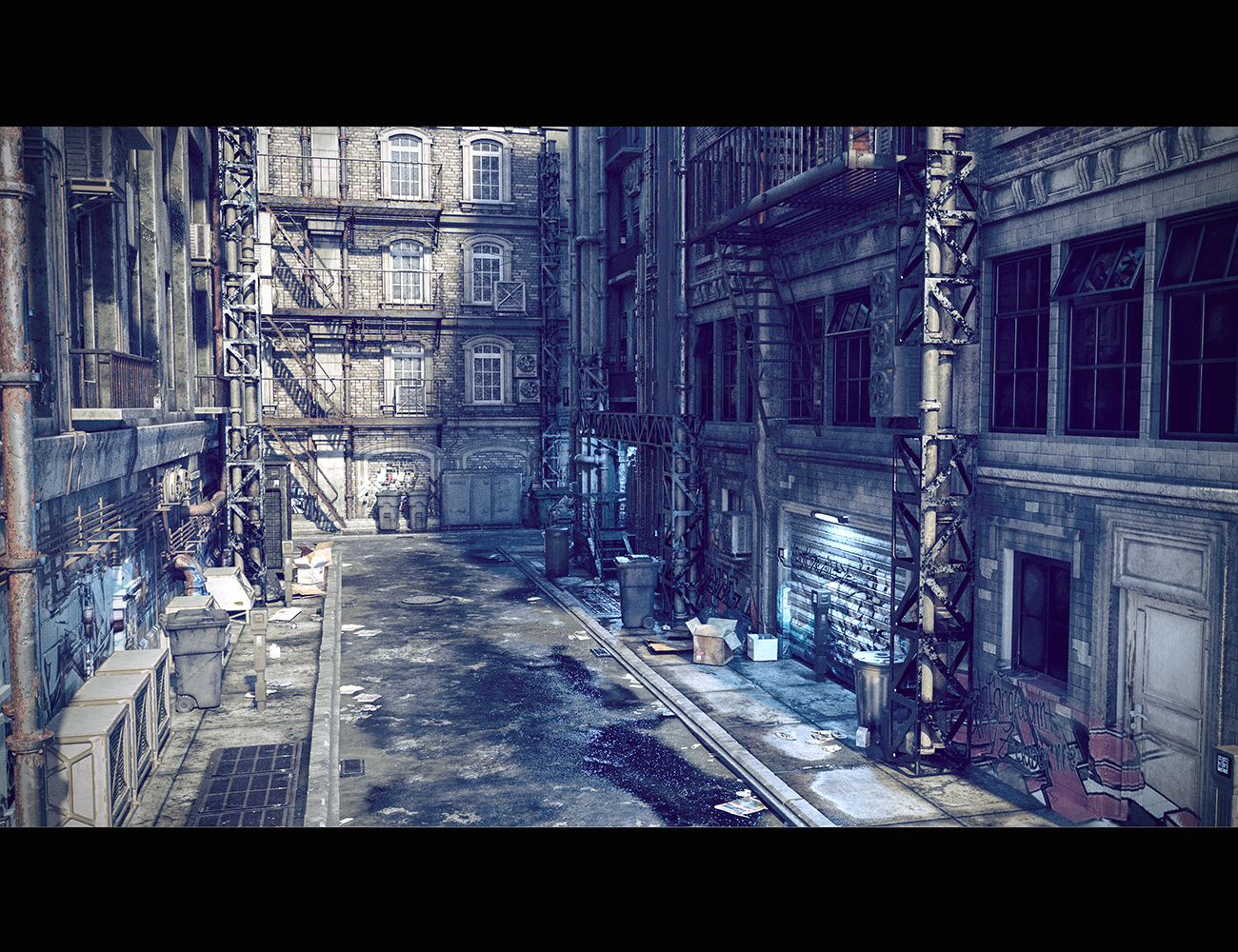 Cyberpunk Back Alley Bundle | Daz 3D