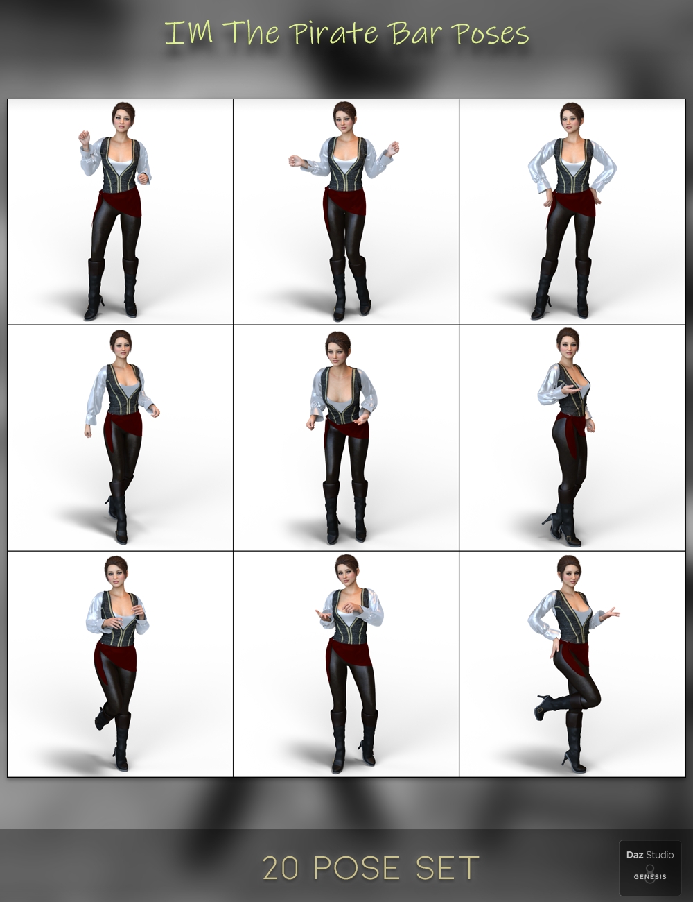 IM The Pirate Bar Poses for Genesis 8 Female | Daz 3D