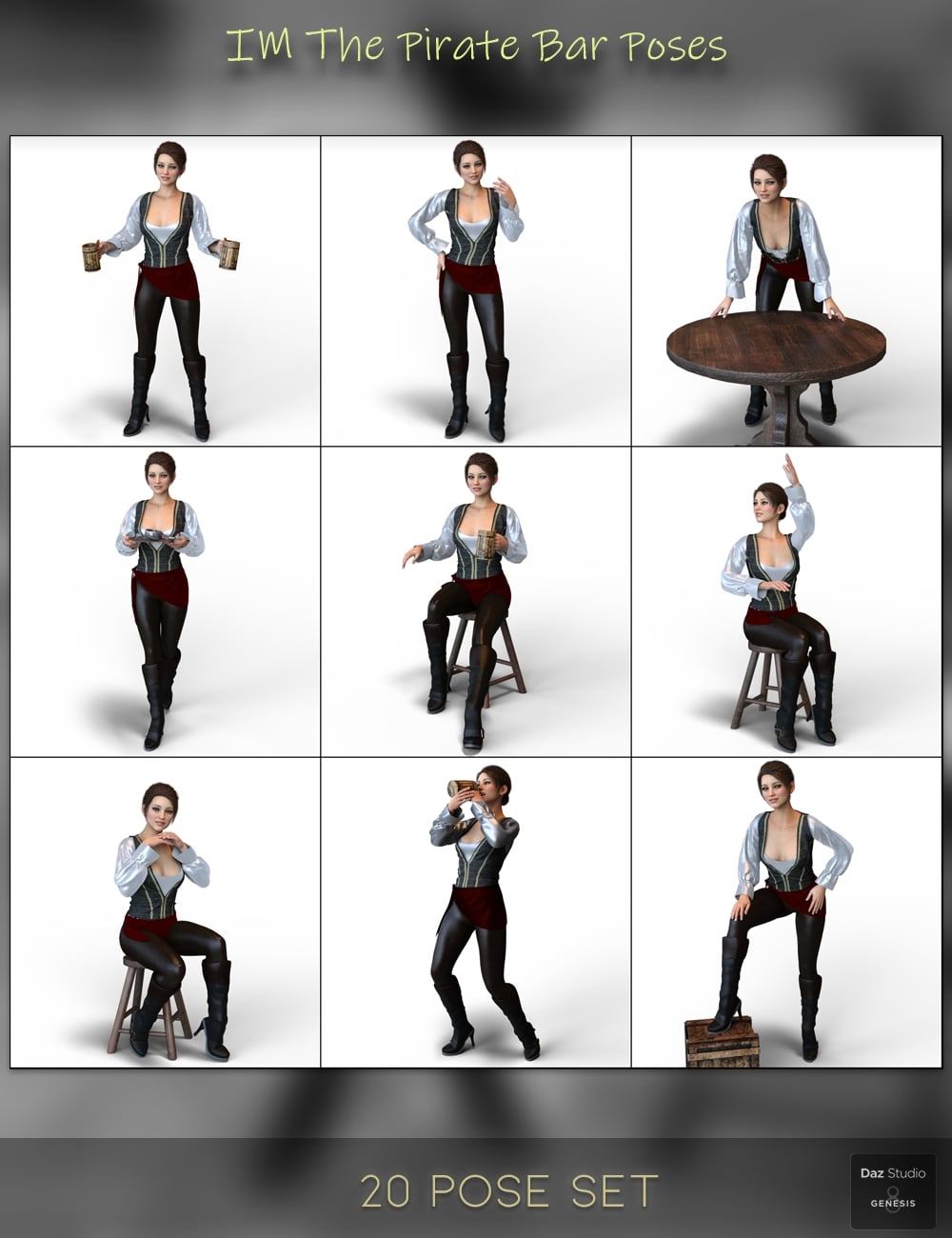 IM The Pirate Bar Poses for Genesis 8 Female | Daz 3D