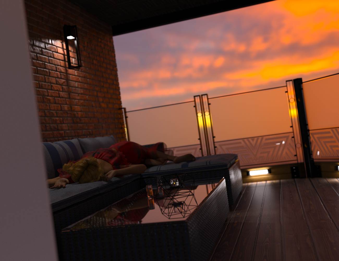 Luxury Hotel Balcony | Daz 3D