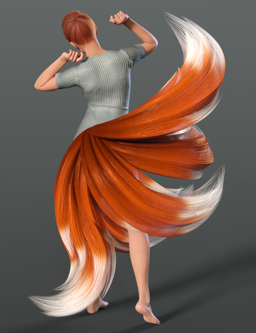 All the Tails Poses for Kota 8.1 and Kiko 8.1 Tails | Daz 3D