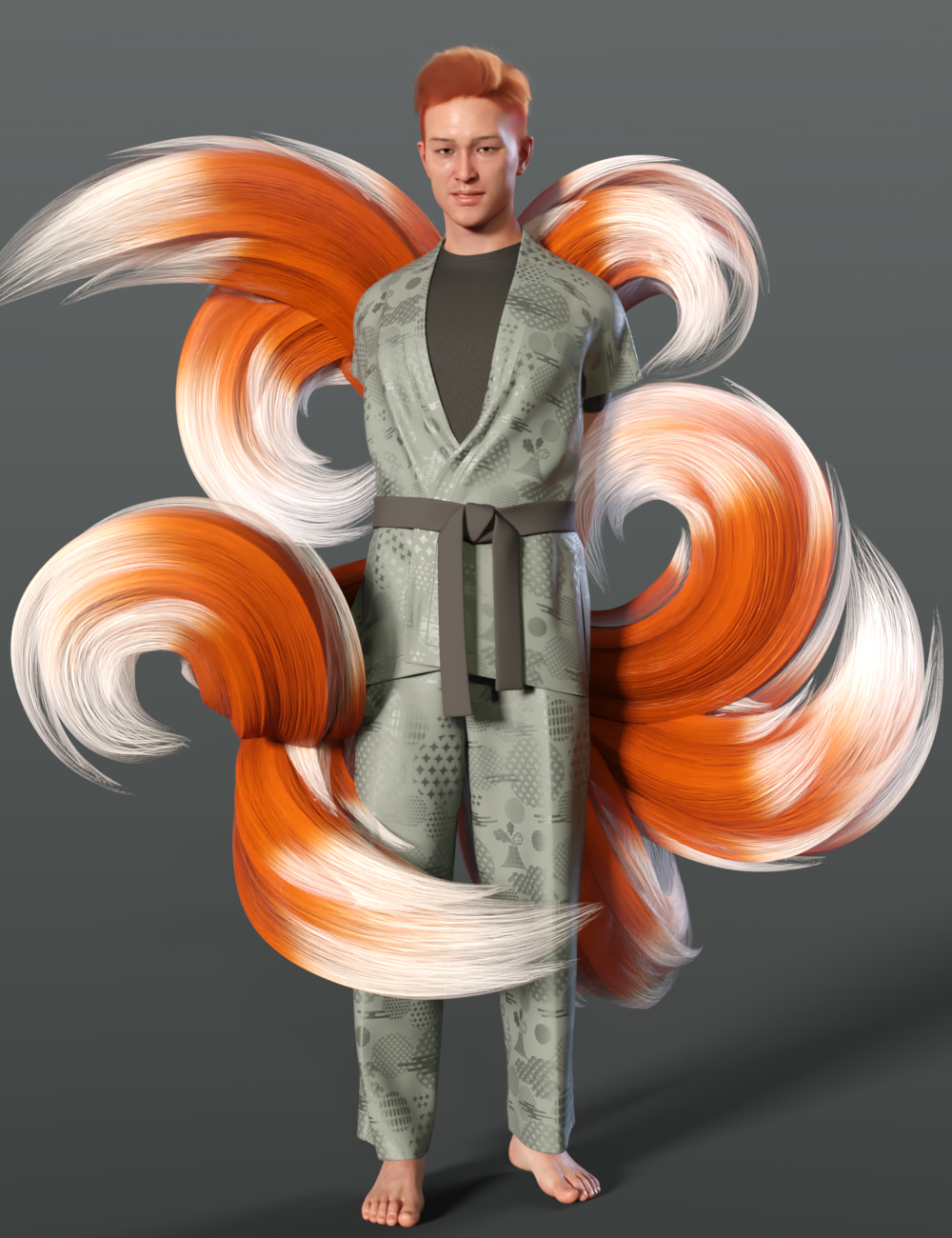 All the Tails Poses for Kota 8.1 and Kiko 8.1 Tails | Daz 3D