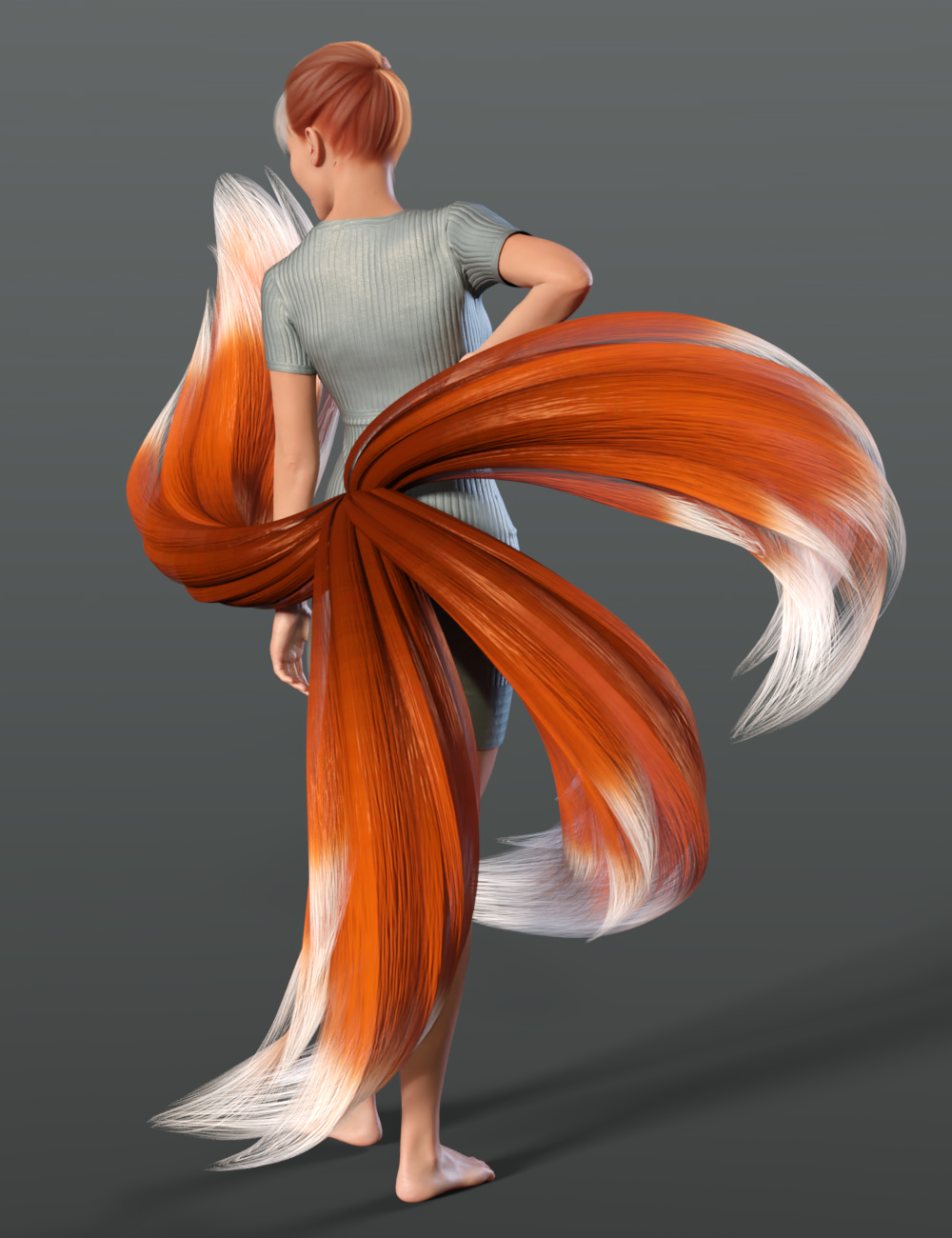 All the Tails Poses for Kota 8.1 and Kiko 8.1 Tails | Daz 3D