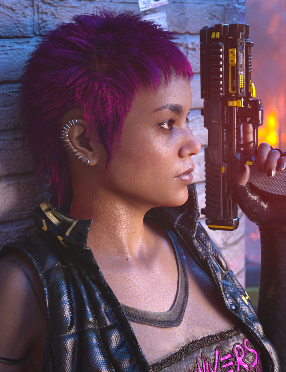 dForce Mod Punk Hair for Genesis 8 Females | Daz 3D
