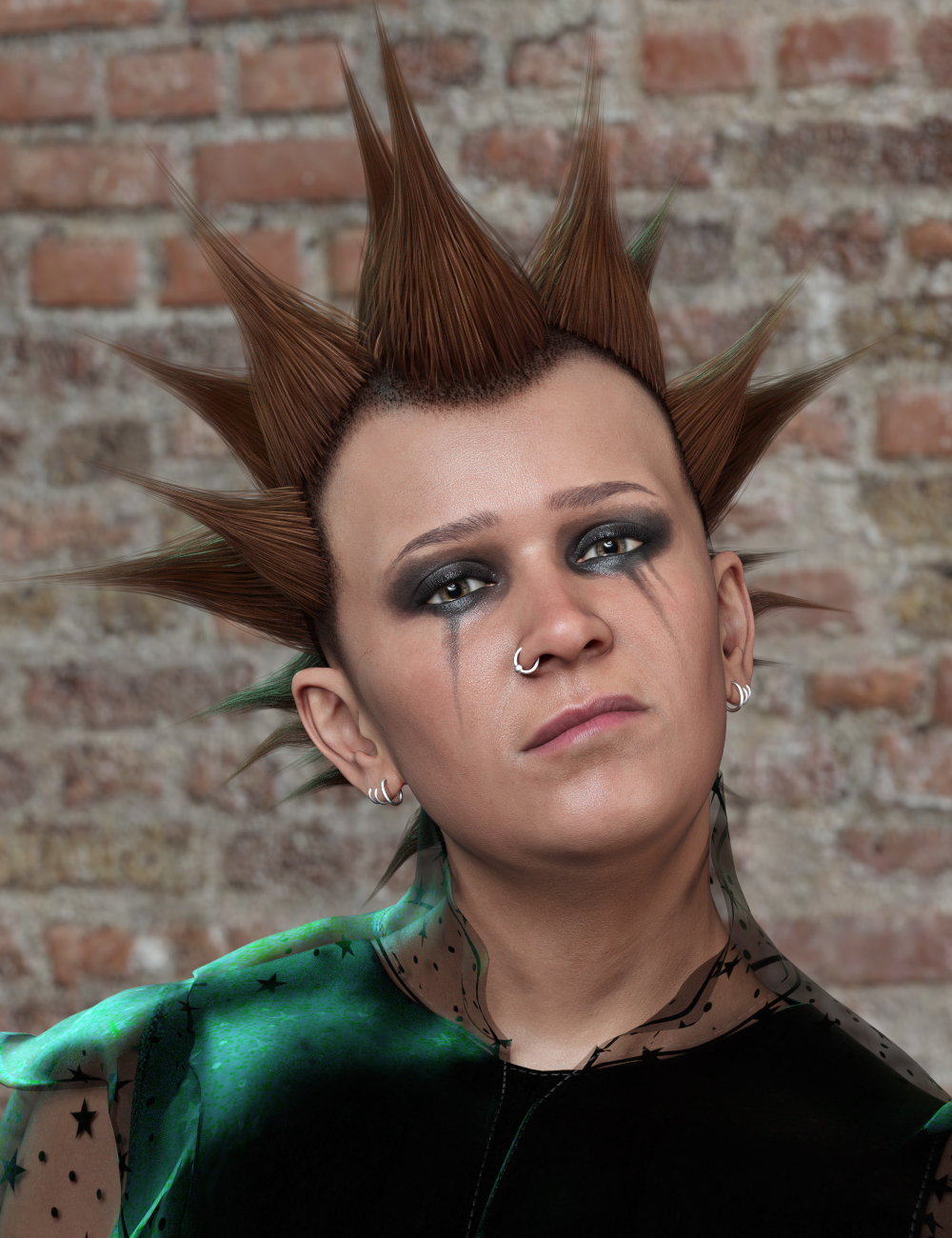 Spiked Punk Hair for Genesis 3, 8, and 8.1 | Daz 3D