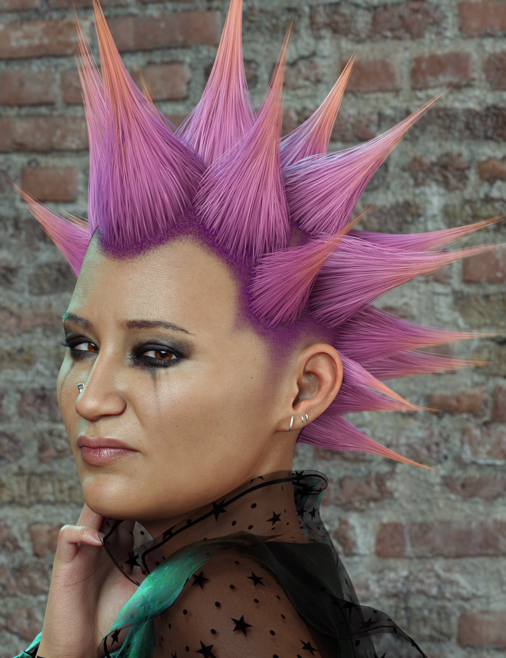 Spiked Punk Hair for Genesis 3, 8, and 8.1 | Daz 3D