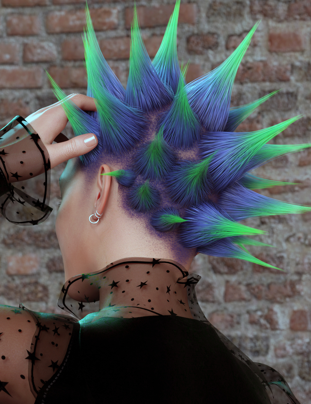 Spiked Punk Hair for Genesis 3, 8, and 8.1 | Daz 3D