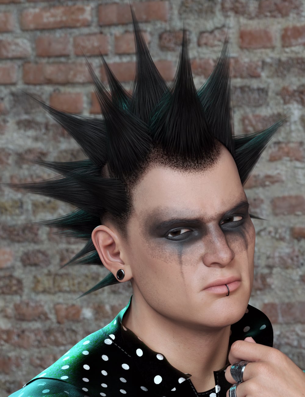 Spiked Punk Hair for Genesis 3, 8, and 8.1 | Daz 3D