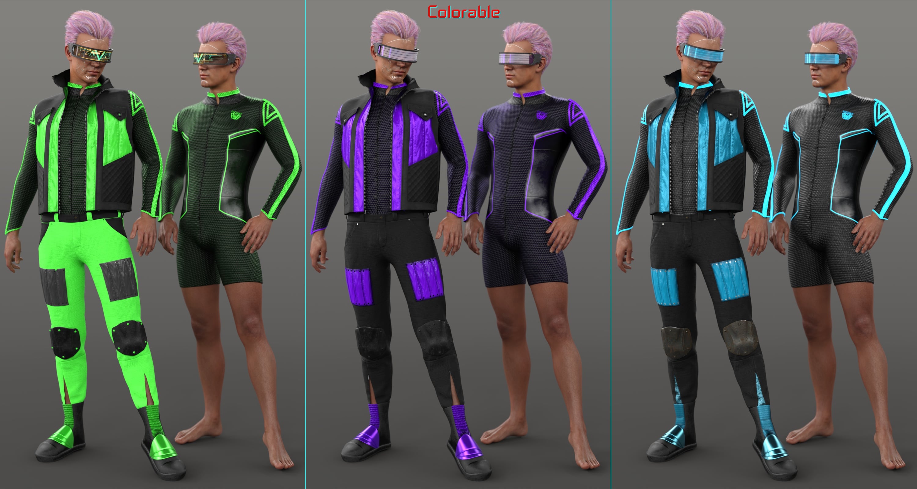 Cyber Man Outfit Textures | Daz 3D