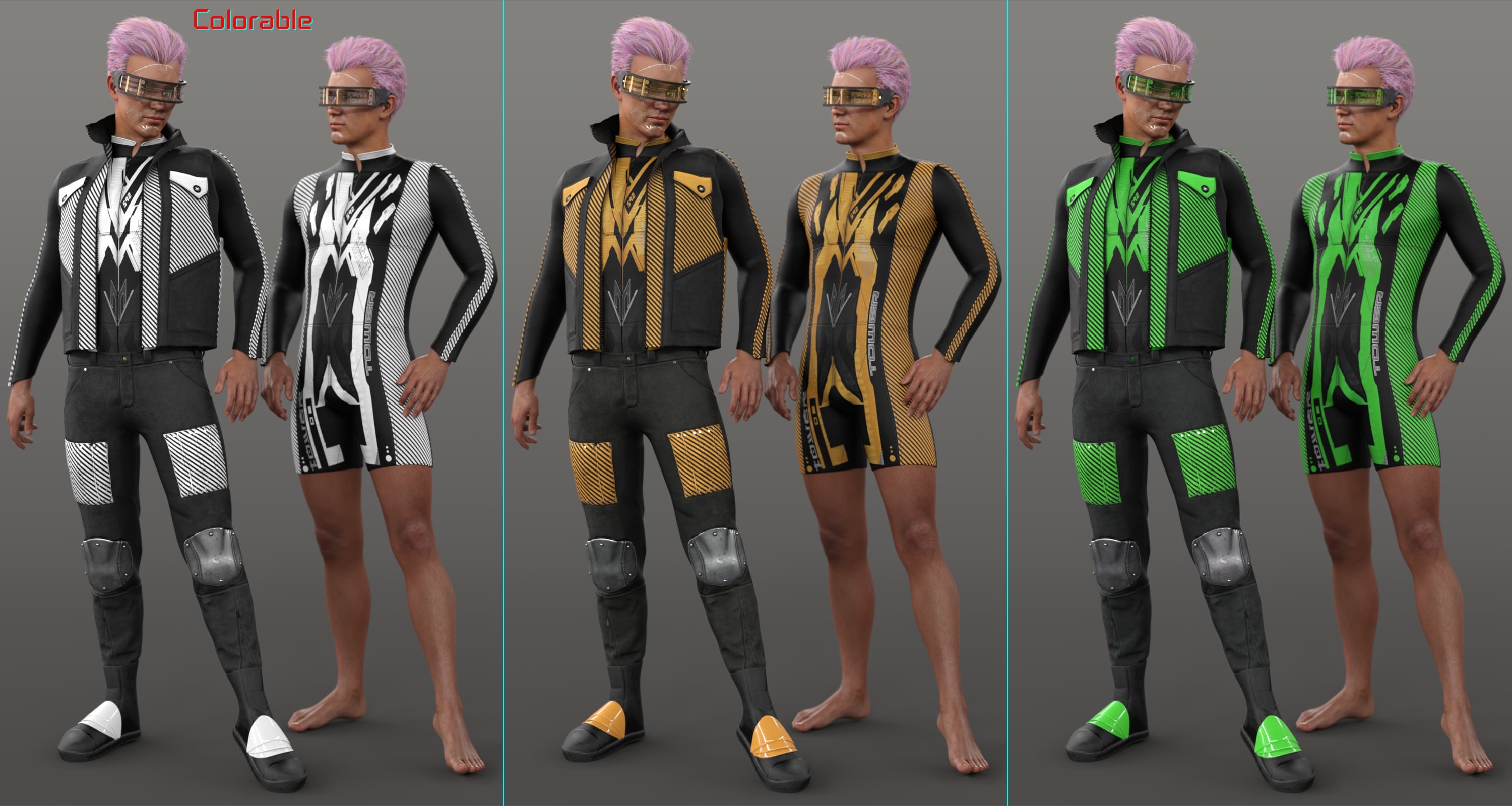 Cyber Man Outfit Textures | Daz 3D