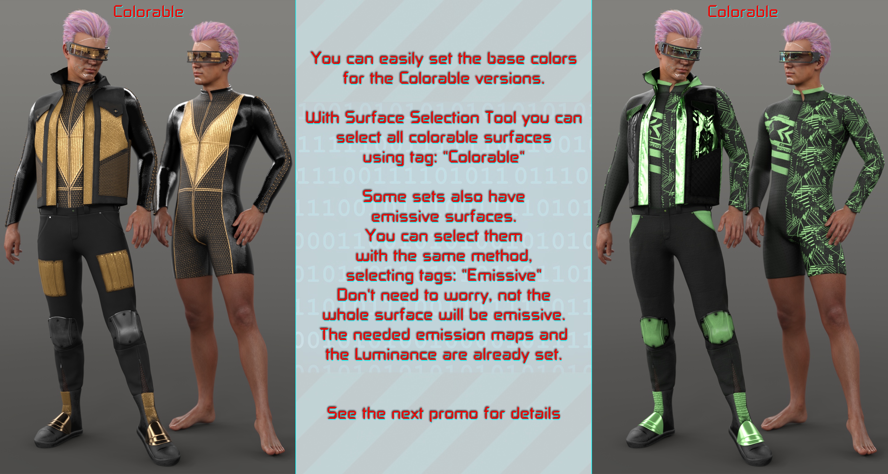 Cyber Man Outfit Textures | Daz 3D