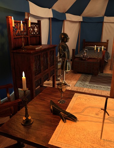 Commander's Tent Furniture and Things | Daz 3D
