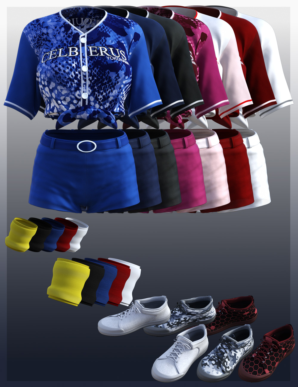 dForce Baseball Fan Outfit for Genesis 8 Females | Daz 3D