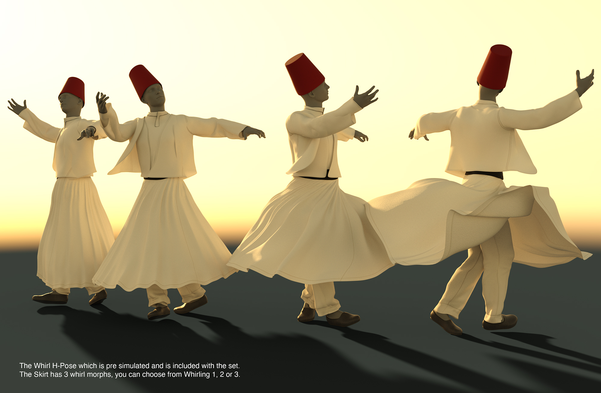 dForce Whirling Dervish Outfit for Genesis 8 Males | Daz 3D