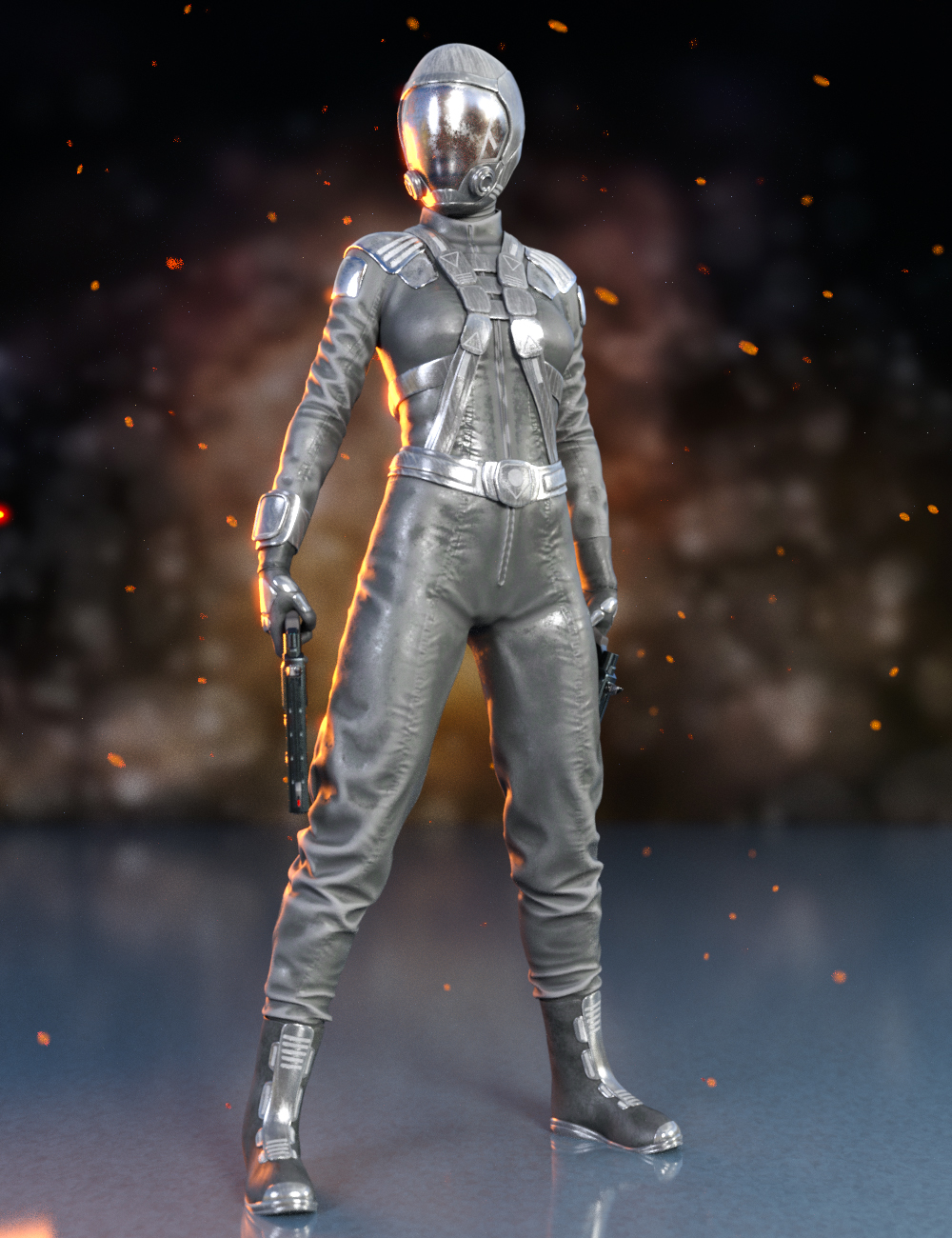 Sci-Fi Gravity Suit Outfit for Genesis 8 and 8.1 Females | Daz 3D