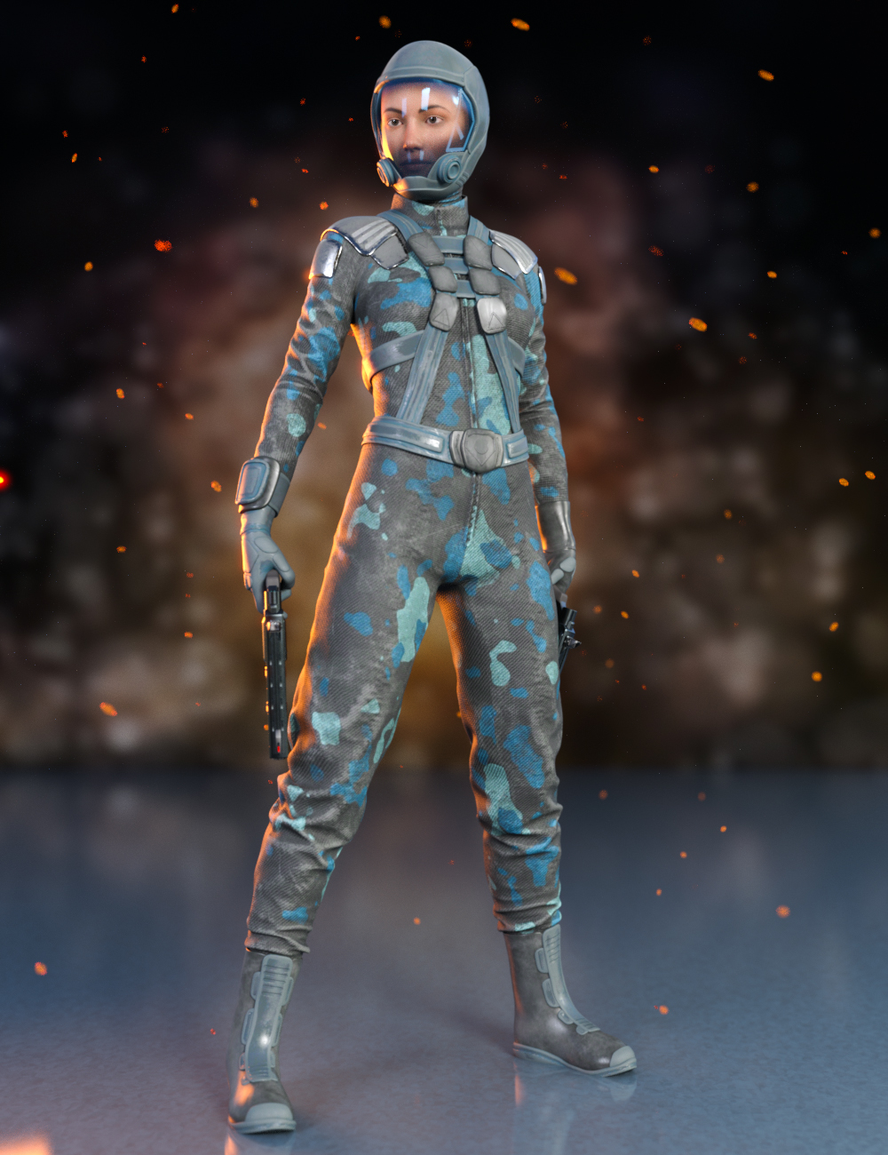 Sci-Fi Gravity Suit Outfit for Genesis 8 and 8.1 Females | Daz 3D