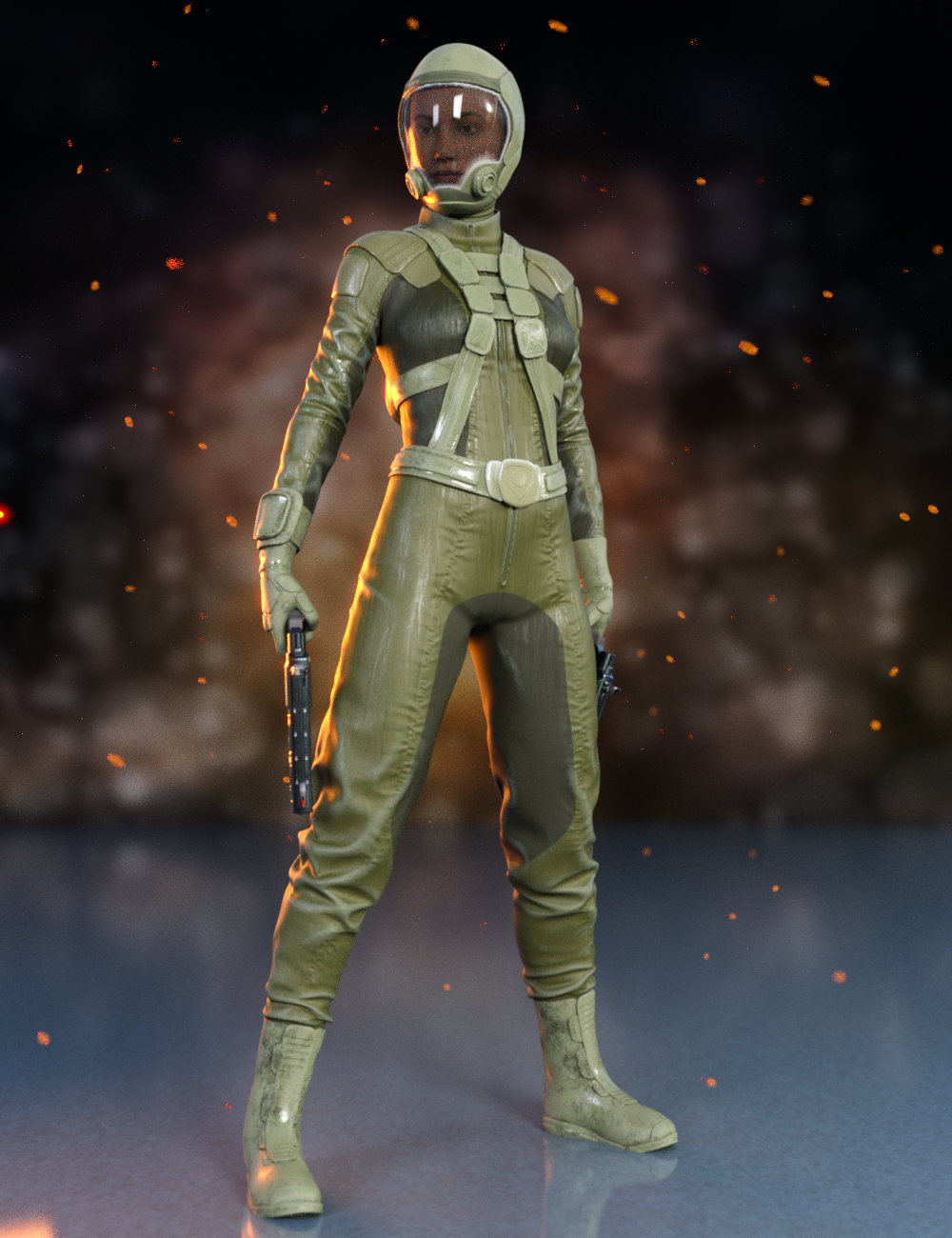 Sci-Fi Gravity Suit Outfit for Genesis 8 and 8.1 Females | Daz 3D