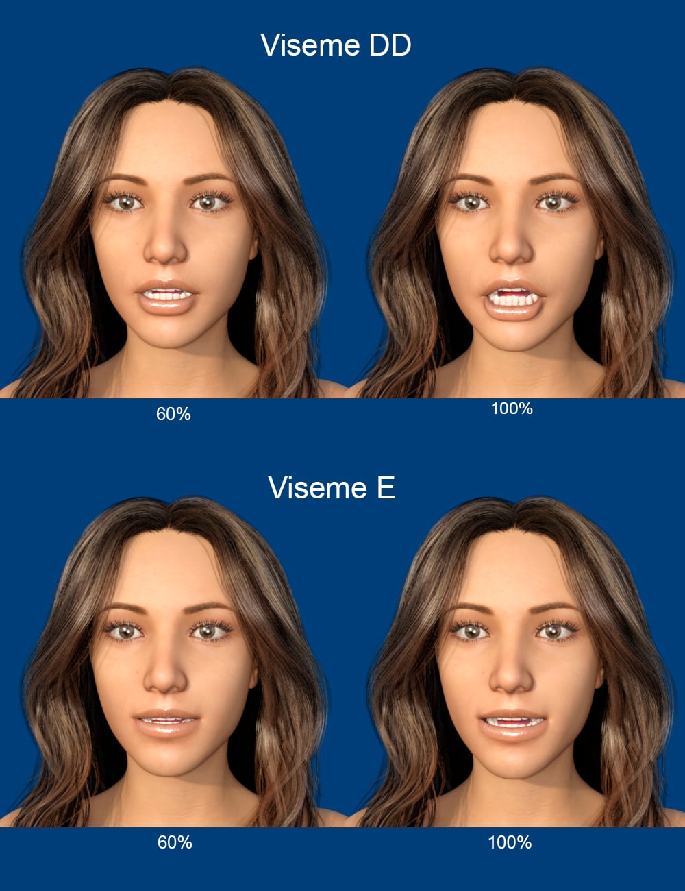 Emphasized Visemes for Genesis 8.1 Female | Daz 3D