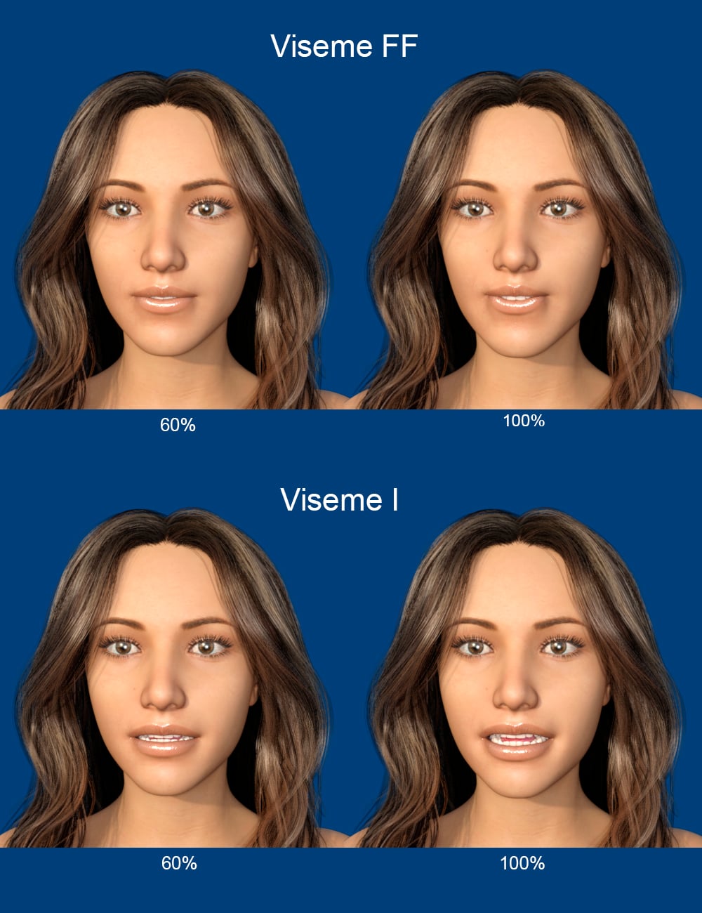 Emphasized Visemes for Genesis 8.1 Female | Daz 3D