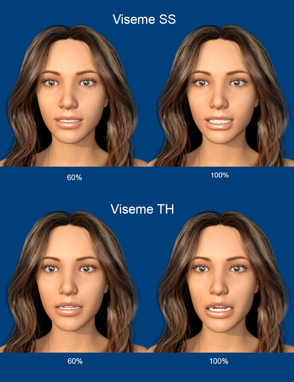 Emphasized Visemes for Genesis 8.1 Female | Daz 3D