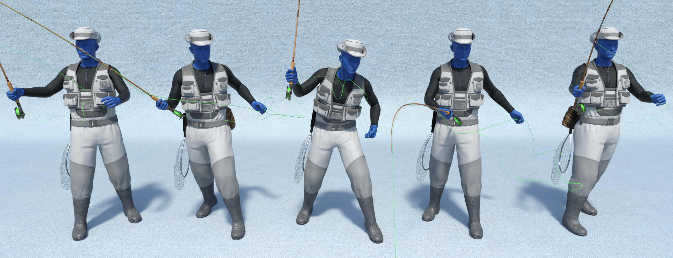 Fly Fishing Poses for Genesis 8 Males | Daz 3D
