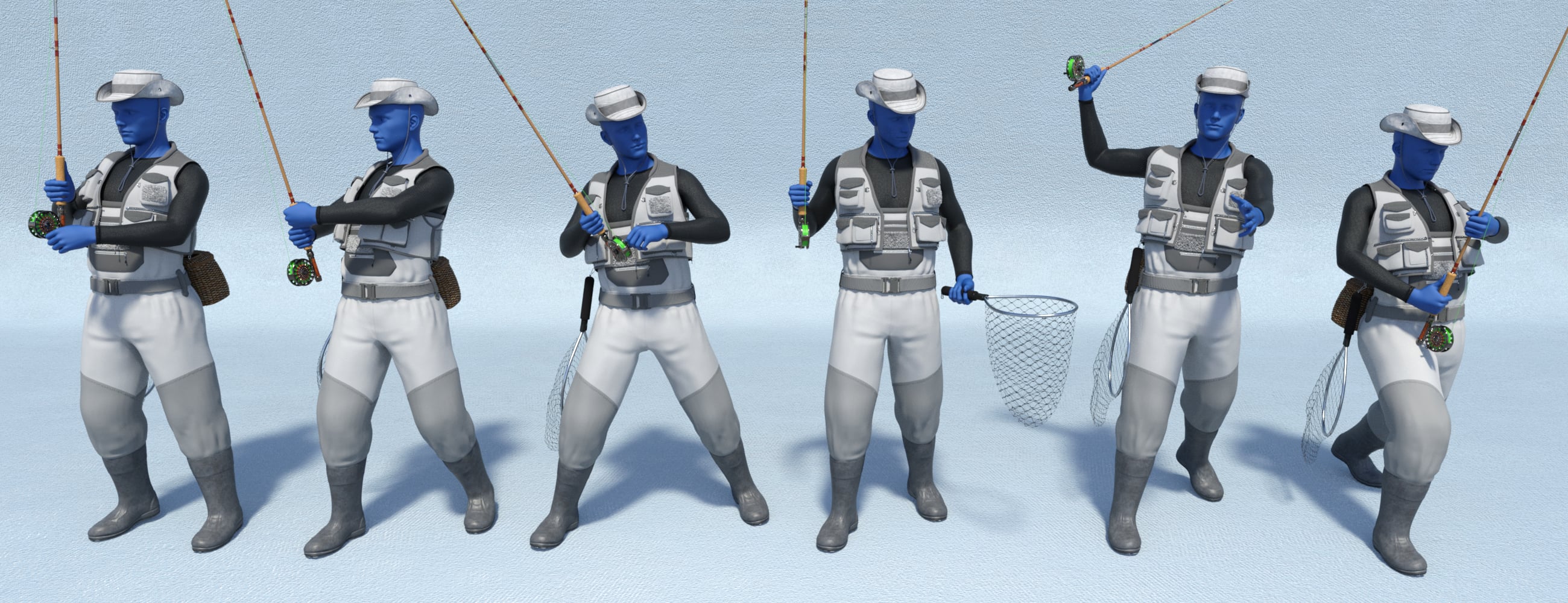 Fly Fishing Poses for Genesis 8 Males | Daz 3D