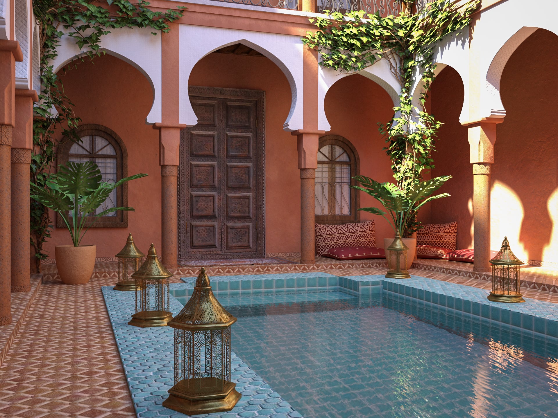 Moroccan Courtyard Place | Daz 3D