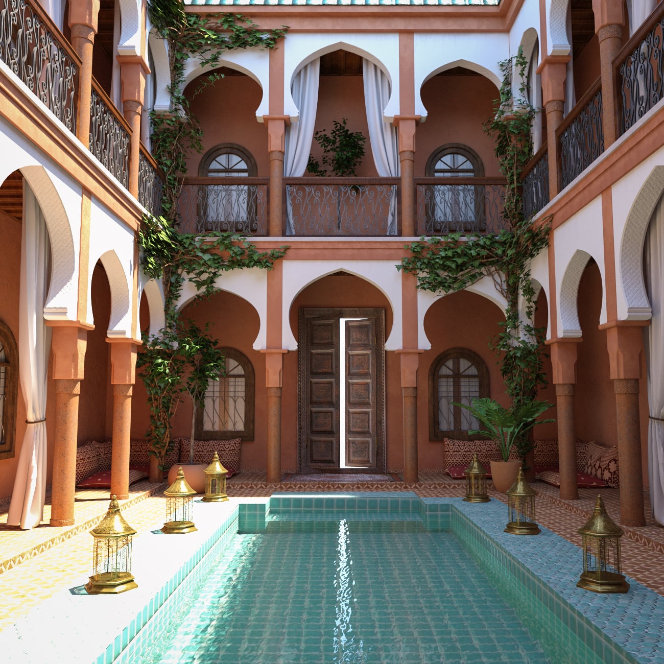 Moroccan Courtyard Place | Daz 3D