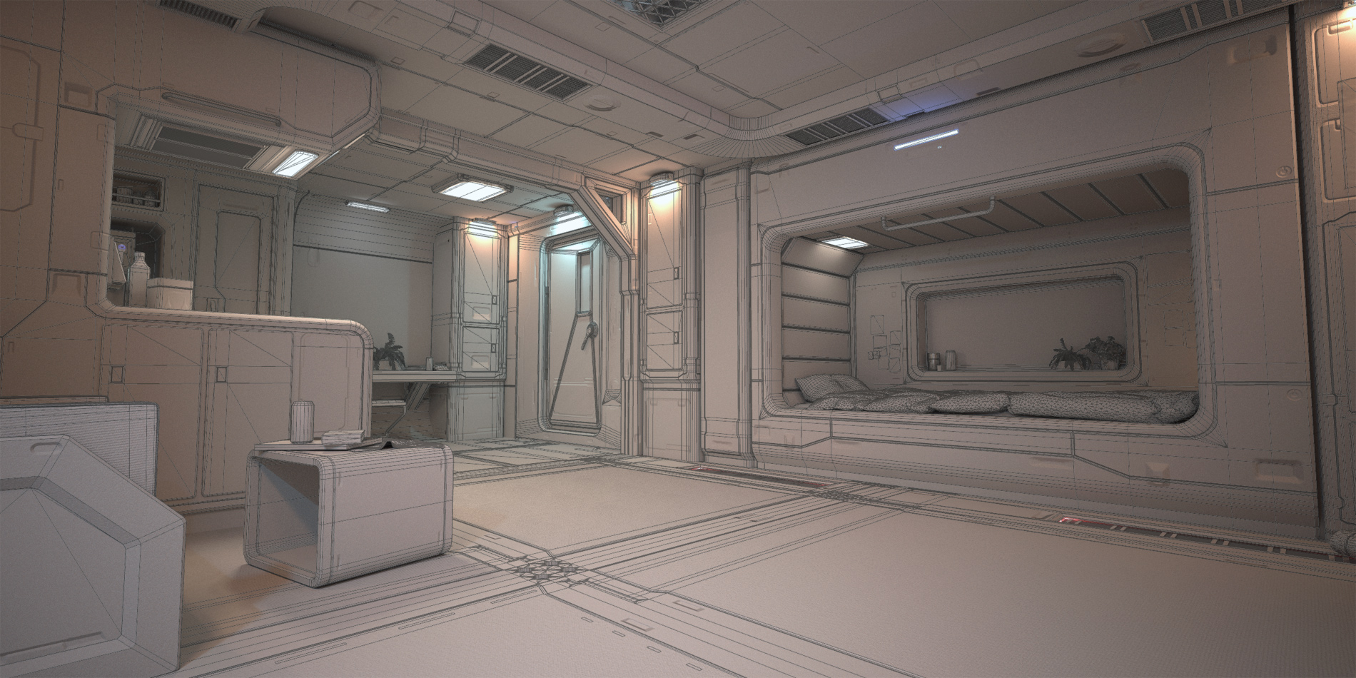 HAB - Sci-Fi Living Quarters | Daz 3D