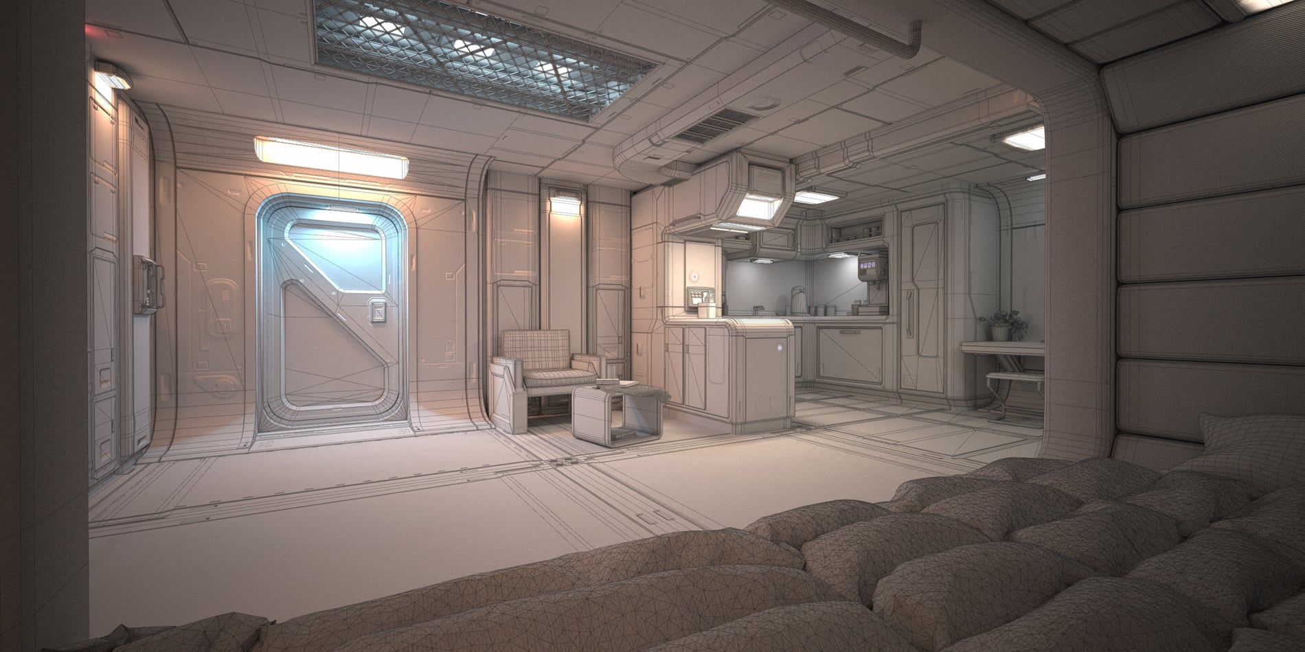 HAB - Sci-Fi Living Quarters | Daz 3D