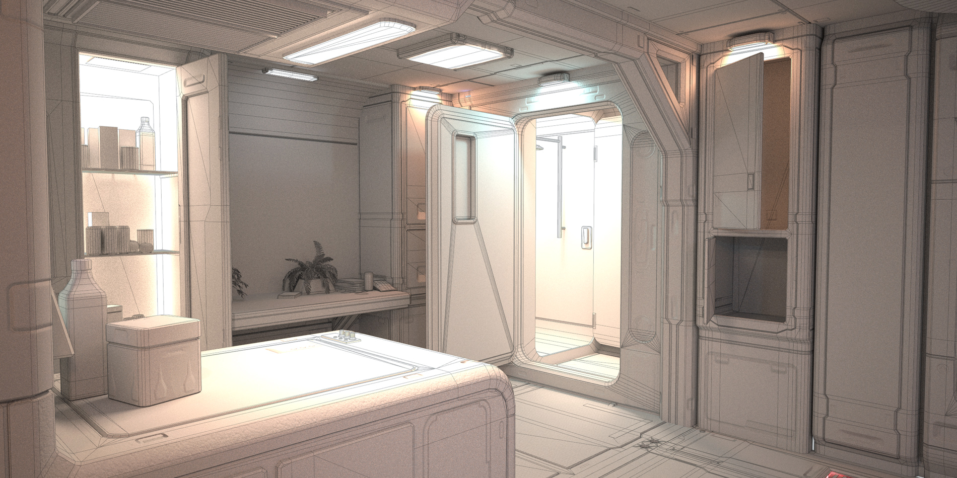 HAB - Sci-Fi Living Quarters | Daz 3D