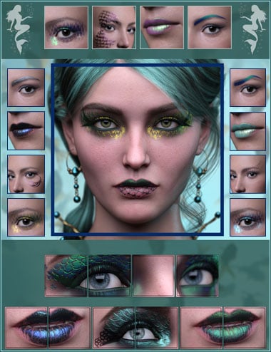 Sailors Ruin Mermaid-Inspired Geoshell Makeup for Genesis 3 and 8 ...