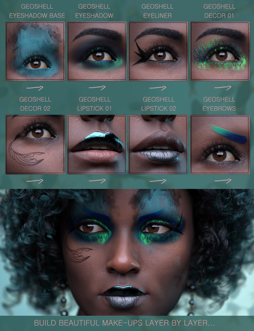 Sailors Ruin Mermaid-Inspired Geoshell Makeup for Genesis 3 and 8 ...