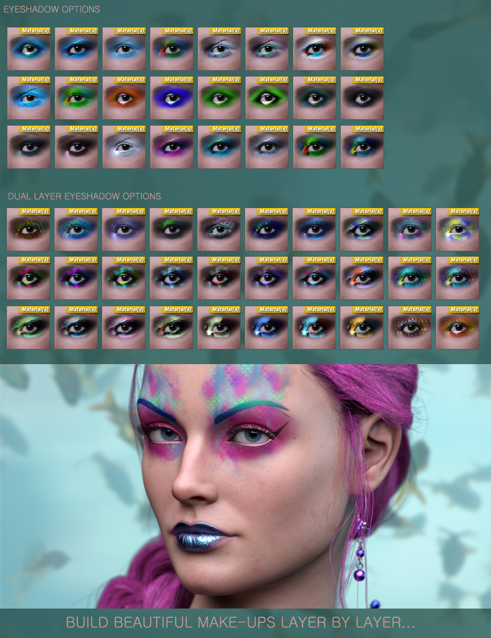 Sailors Ruin Mermaid-Inspired Geoshell Makeup for Genesis 3 and 8 ...