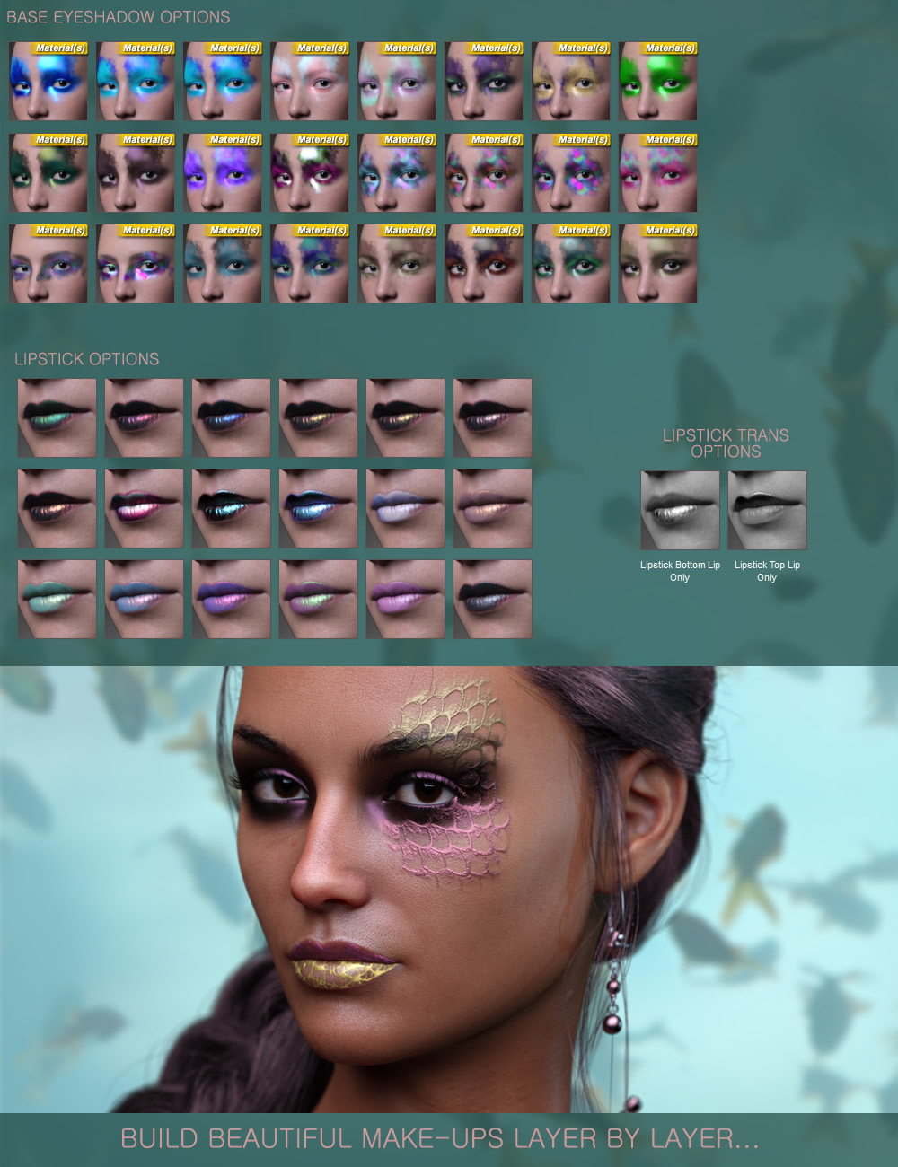 Sailors Ruin Mermaid-Inspired Geoshell Makeup for Genesis 3 and 8 ...