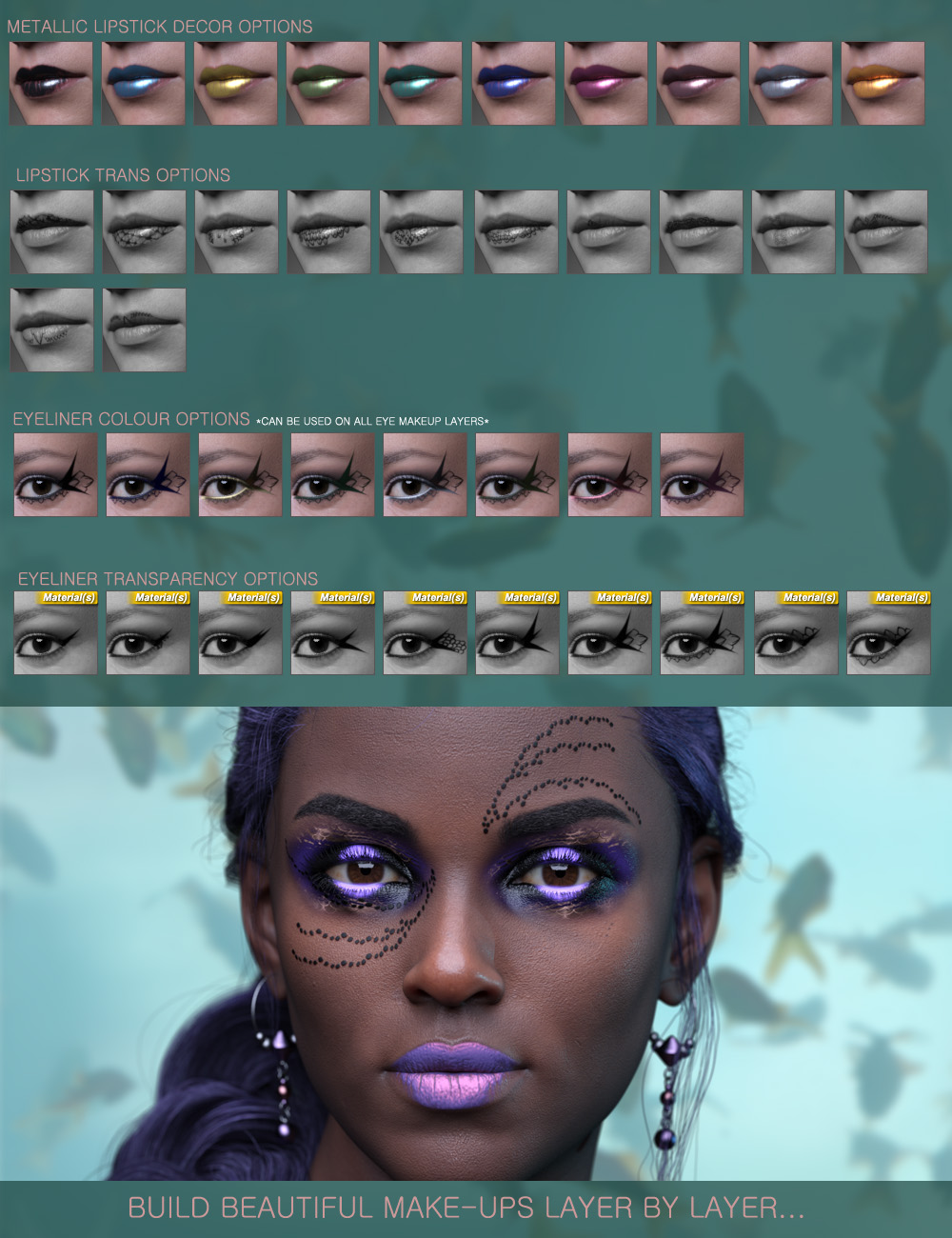 Sailors Ruin Mermaid-Inspired Geoshell Makeup for Genesis 3 and 8 ...