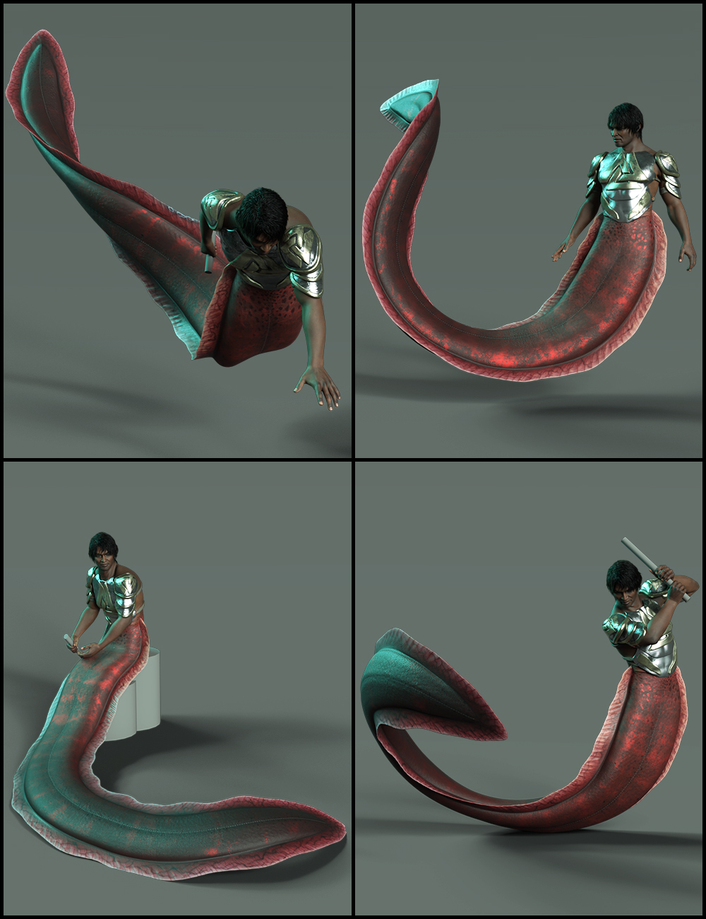 Ocean Warrior Poses for Zale 8.1 and Genesis 8.1 Males | Daz 3D