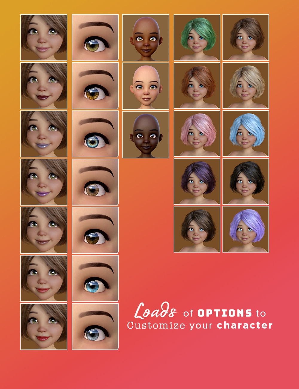 Stylized '21 Character and Hair for Genesis 8 and 8.1 Female | Daz 3D