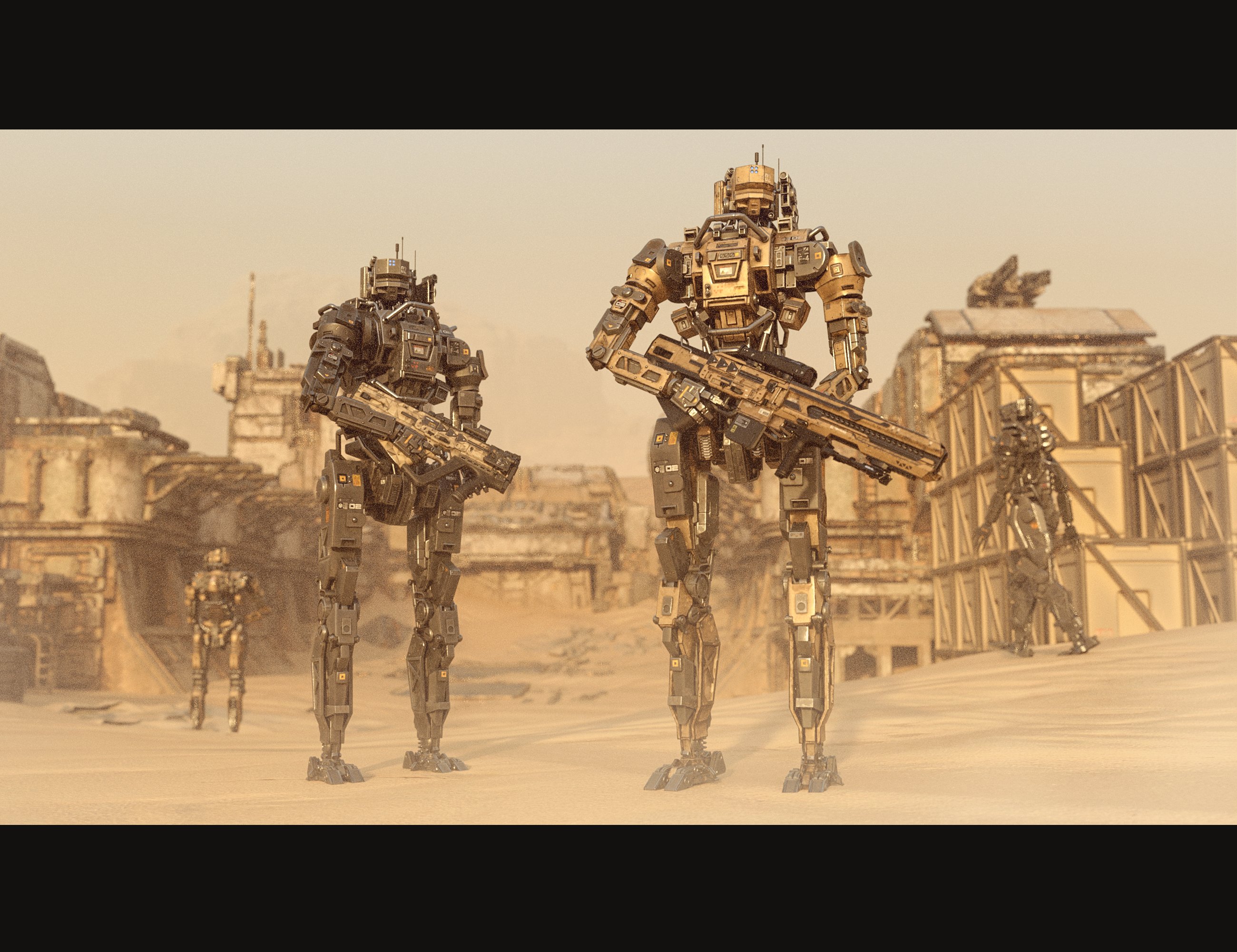 Cyberpunk MEC Droid and Weapons Bundle | Daz 3D