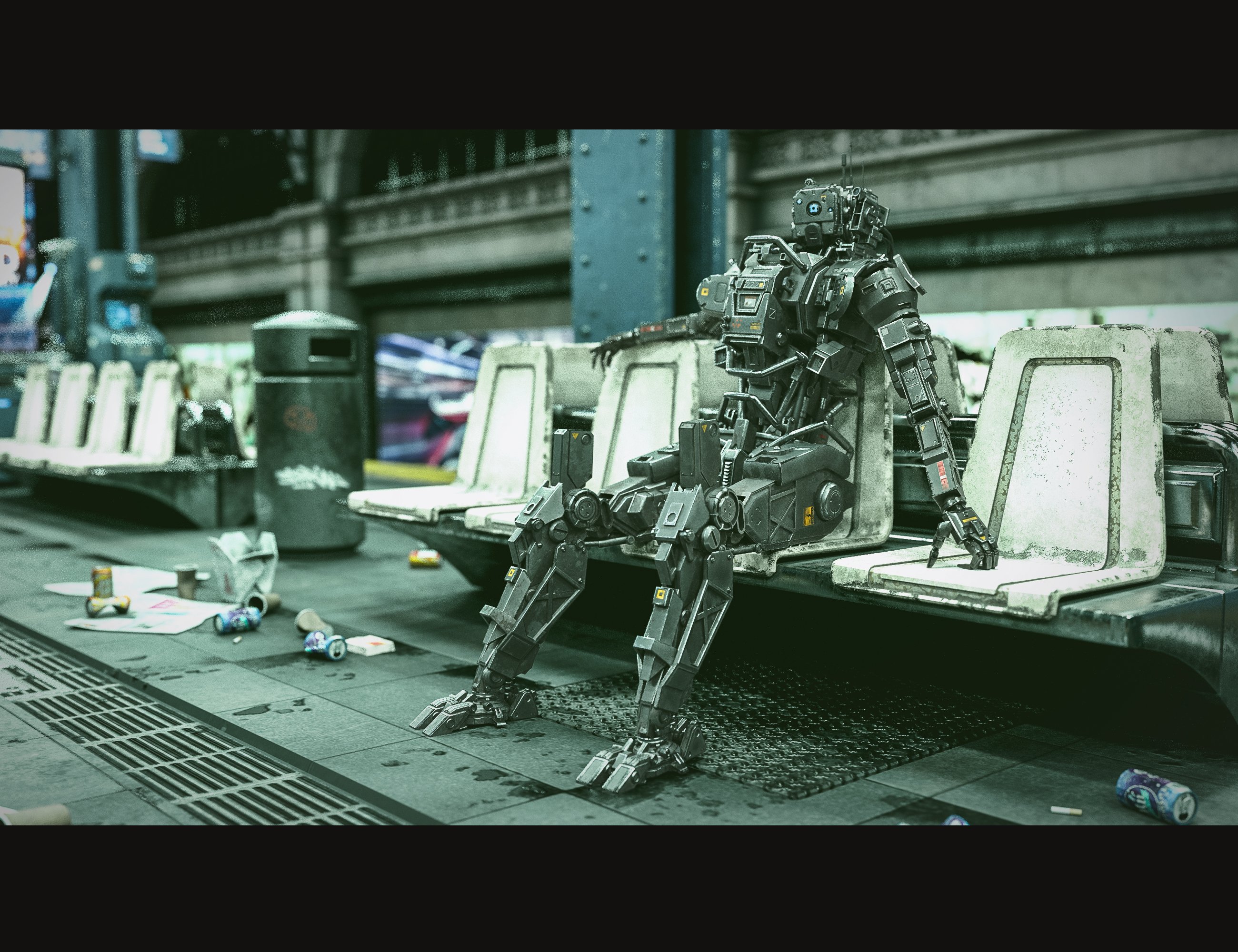 Cyberpunk MEC Droid and Weapons Bundle | Daz 3D