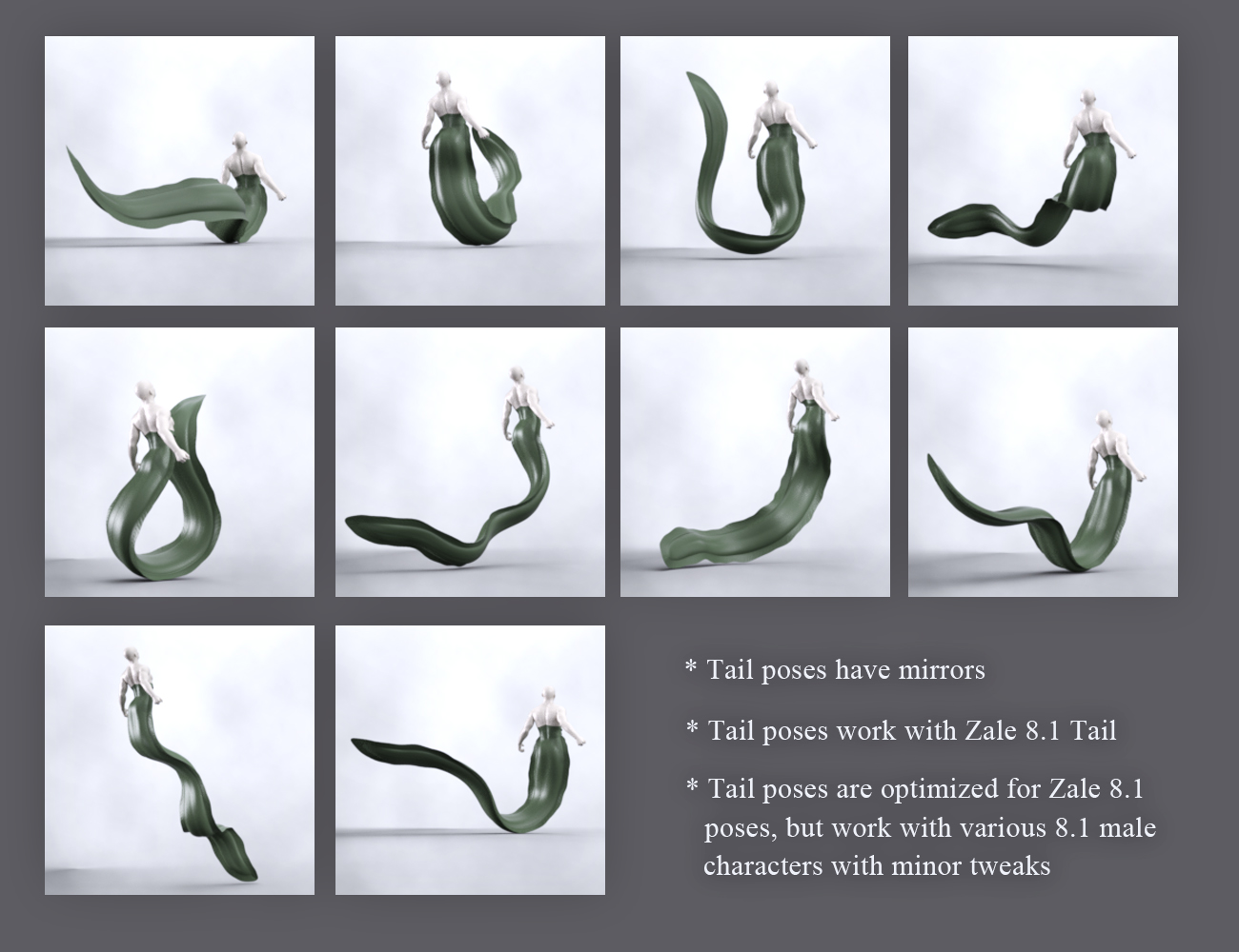 SBibb Cursed Merman Poses and Expressions for Zale 8.1 | Daz 3D