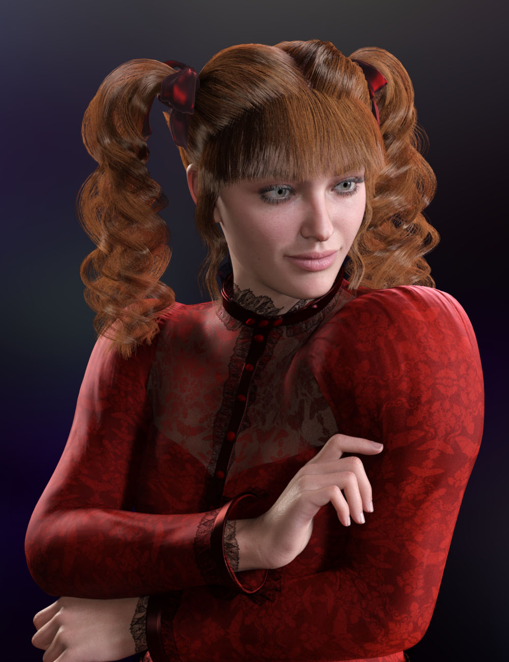 dForce Gothic Doll Outfit and Hair for Genesis 8 and 8.1 Female | Daz 3D
