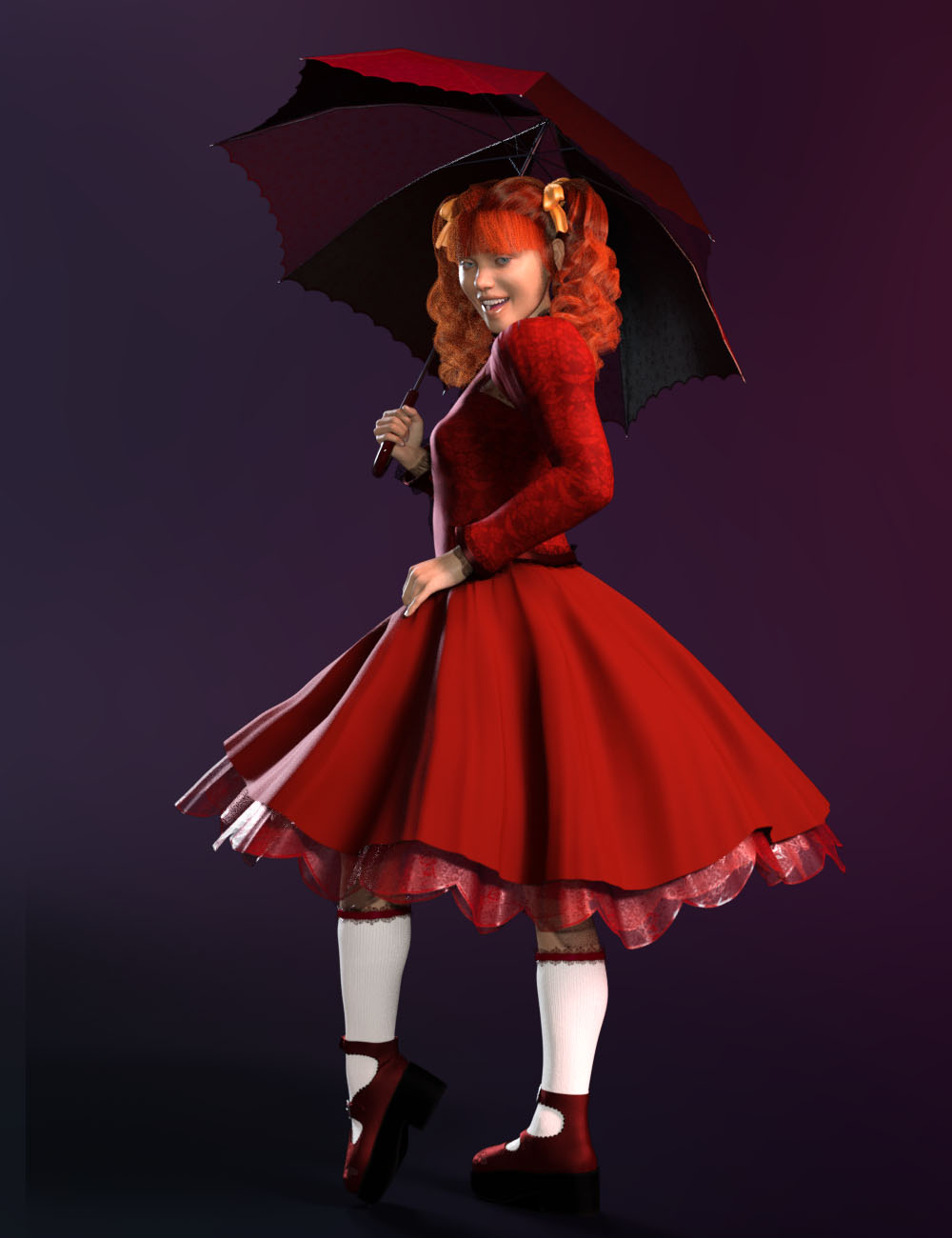 dForce Gothic Doll Outfit and Hair for Genesis 8 and 8.1 Female | Daz 3D