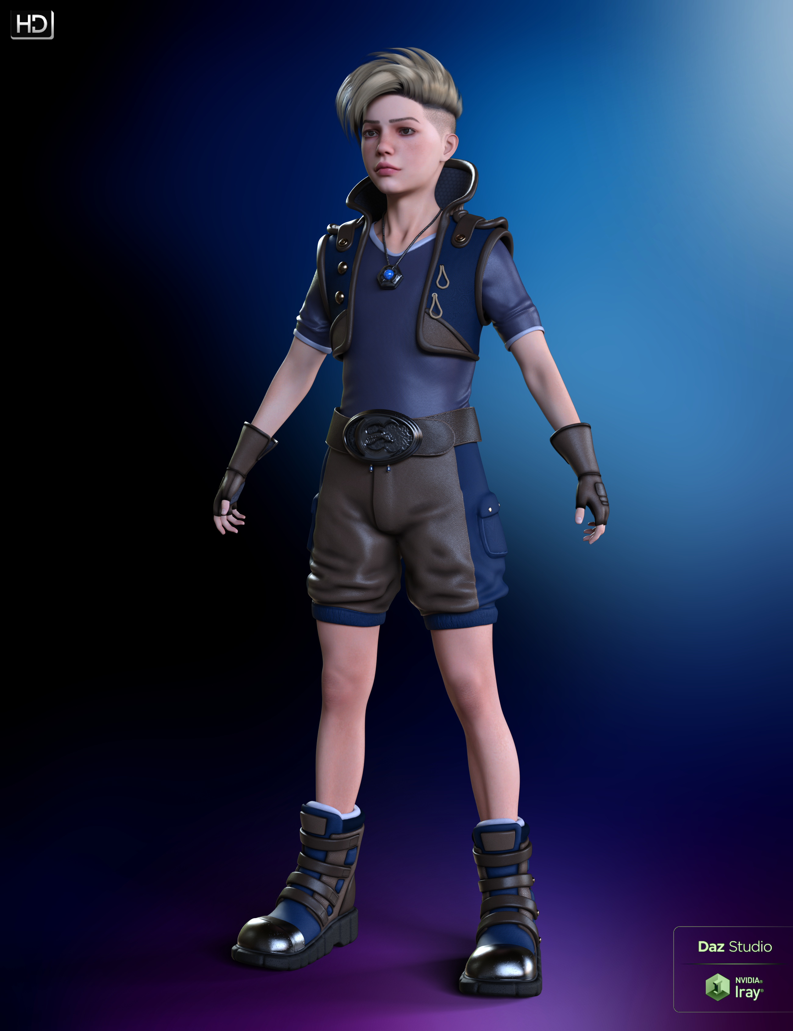 Esra HD Character, Hair and Outfit for Genesis 8 and 8.1 Male | Daz 3D