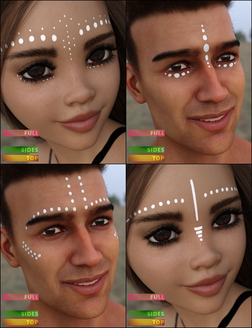 MMX Face Paint for Genesis 3, 8 and 8.1 | Daz 3D