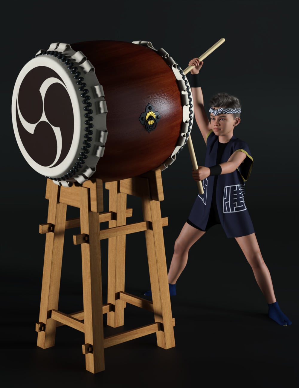dForce Wadaiko Brothers for Kayden 8.1 | Daz 3D