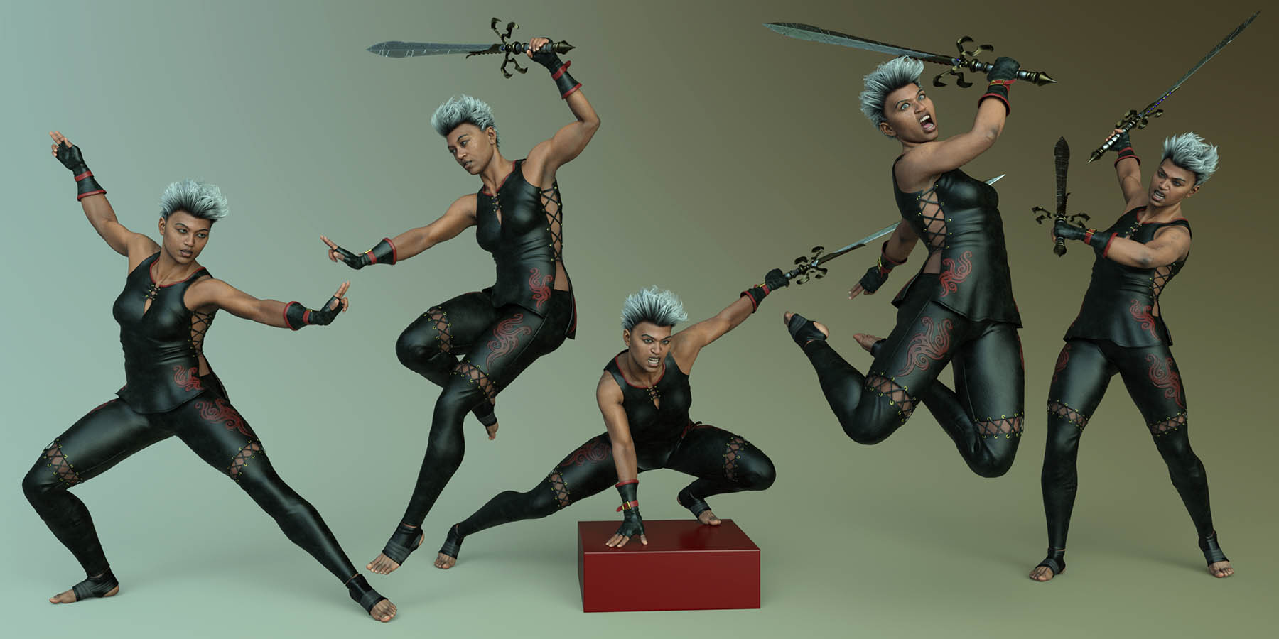 CDI Assassin Poses for Noska 8.1 | Daz 3D